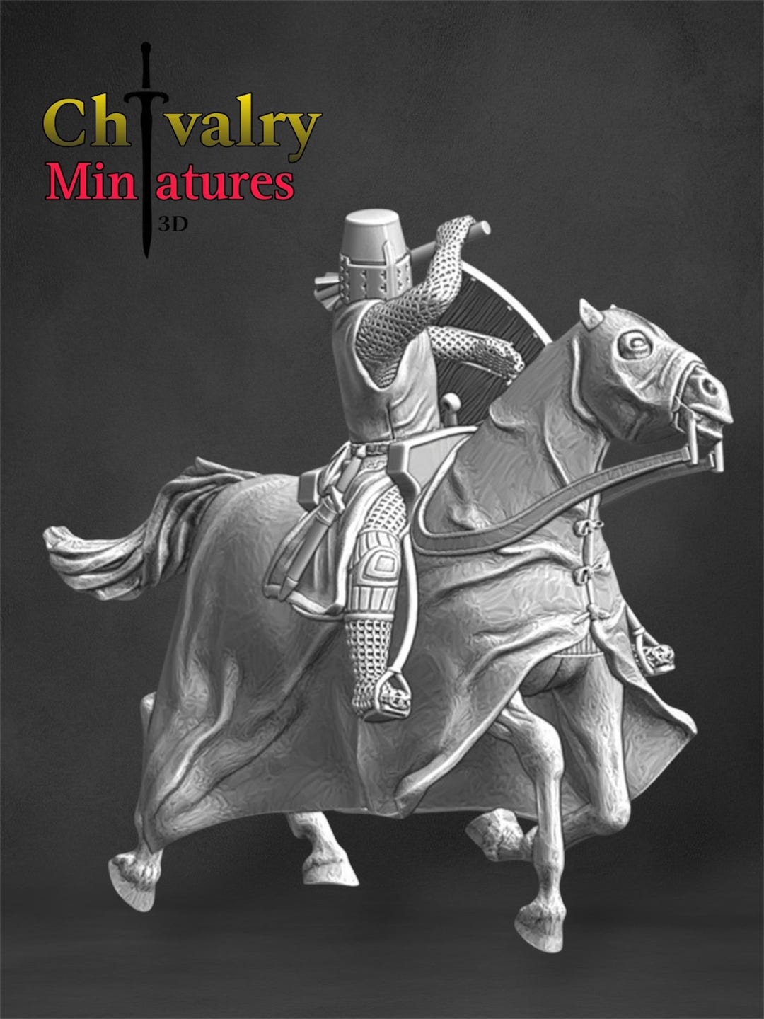 Medieval Order Knight With Mace, 1/72, 28mm, 32mm, 1/35, 54mm, 75mm ...