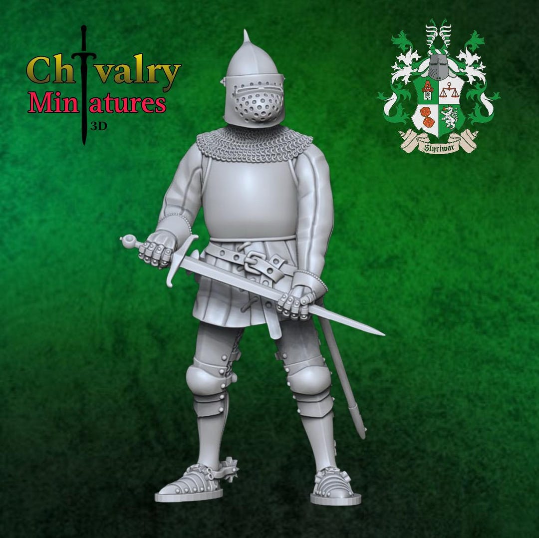 A Knight of the Hundred Years War Visor Down Resin Figure Historical ...