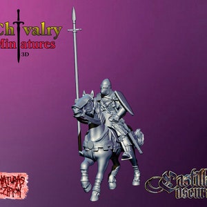 Mounted Frontier Knight, 1/72, 28mm, 32mm, 1/35, 54mm, 75mm, Resin ...