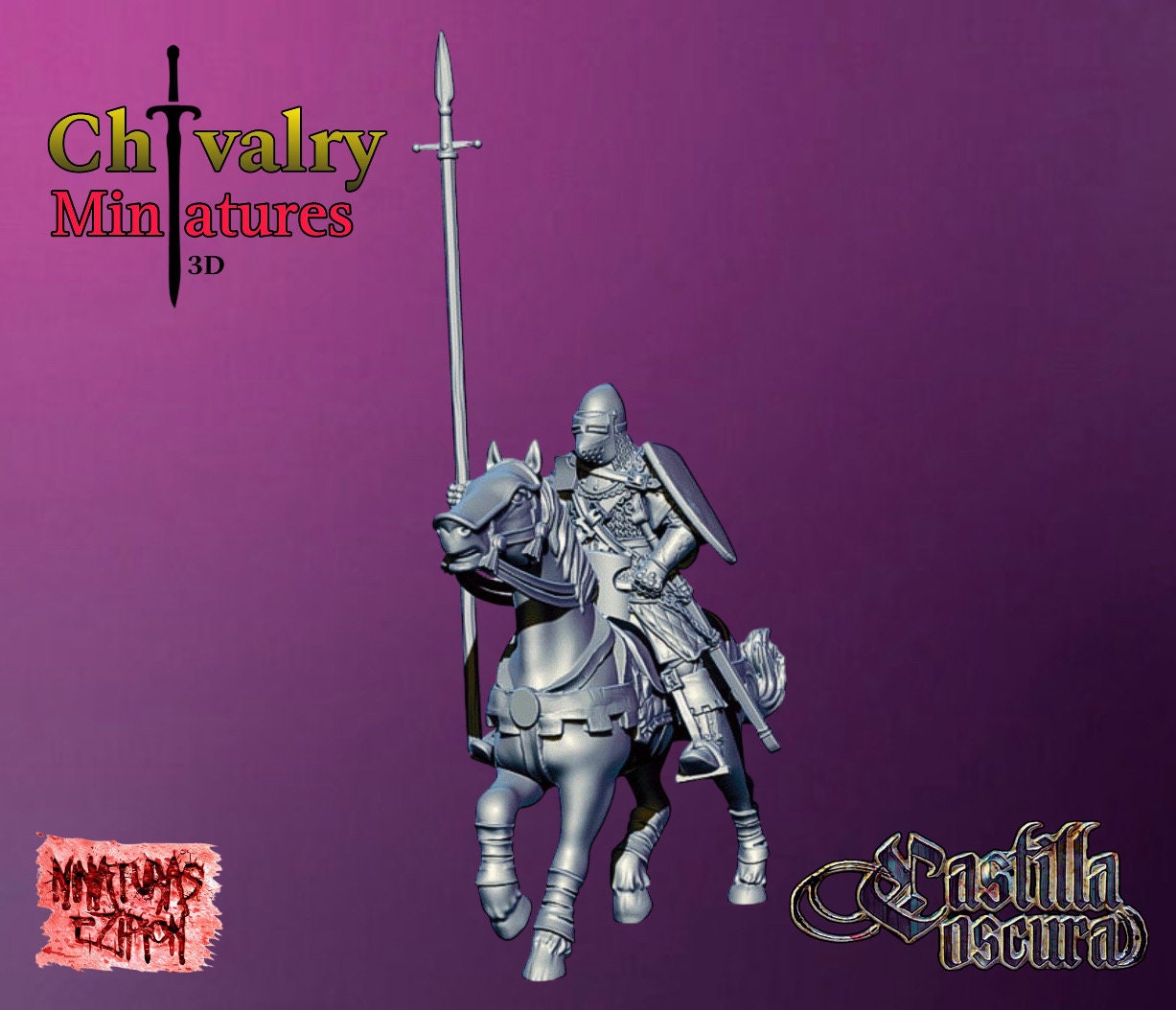 Mounted Frontier Knight, 1/72, 28mm, 32mm, 1/35, 54mm, 75mm, Resin ...