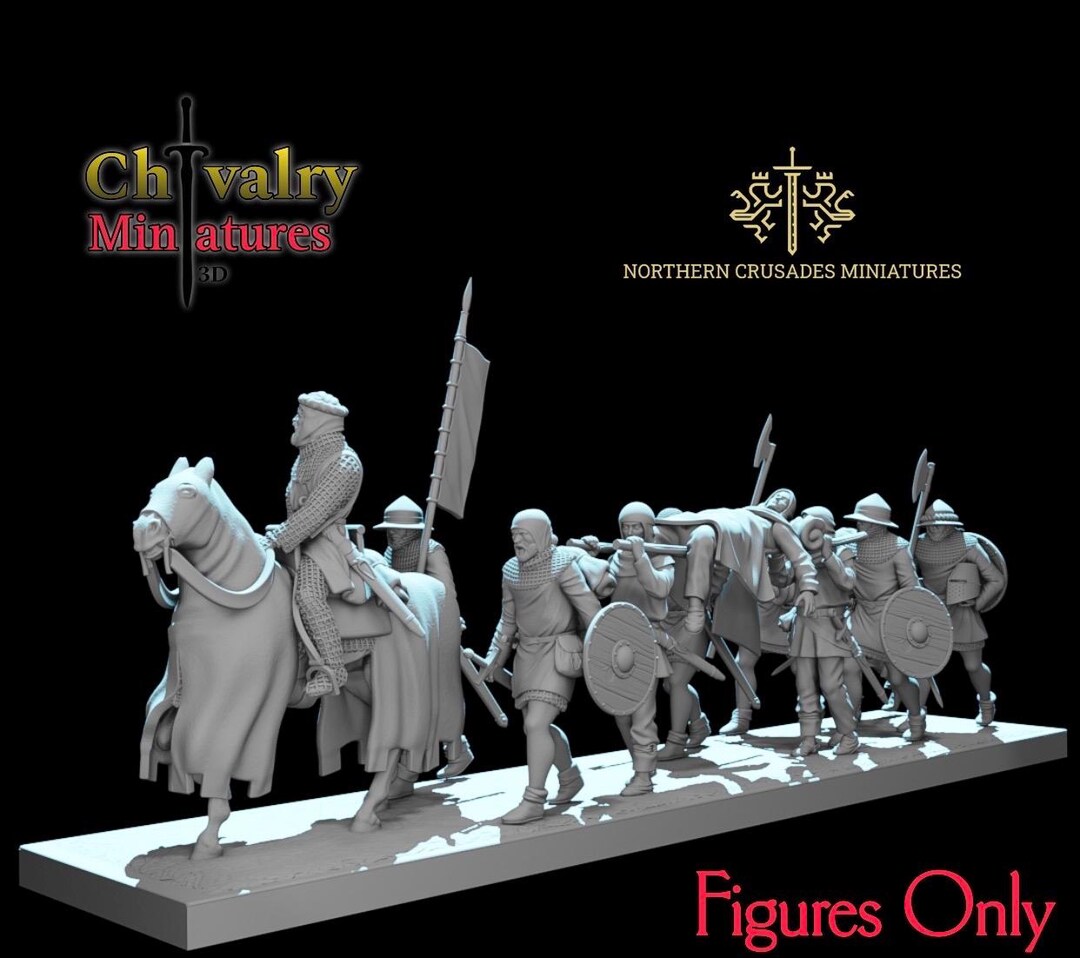 Knights on the March, 1/72, 28mm, 32mm, 1/35, 54mm, 75mm, Resin Figures ...