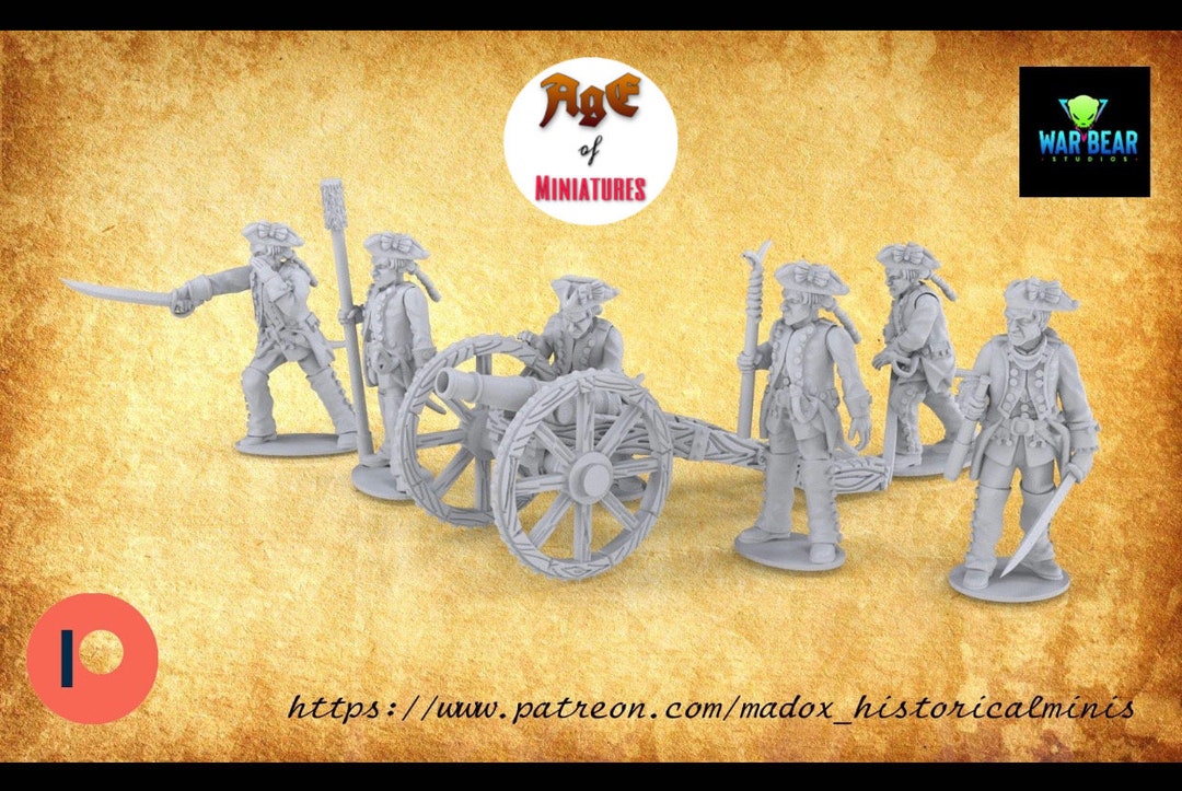 Saxon Artillery, Seven Years War, 28mm, 32mm, 1/35, 54mm, 75mm Resin ...