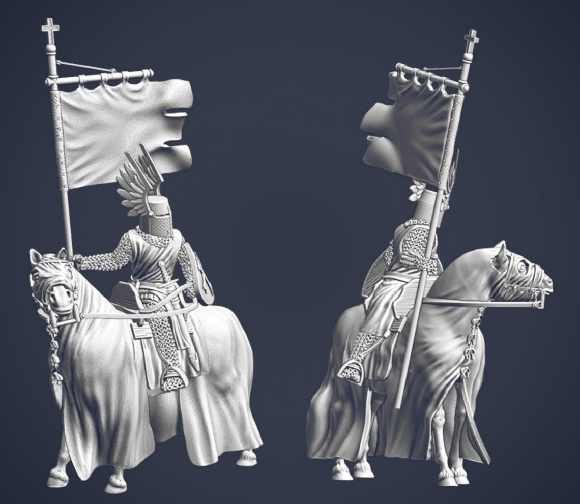 San Marco Winged Knight With Banner, 1/72, 28mm, 32mm, 1/35, 54mm, 75mm ...