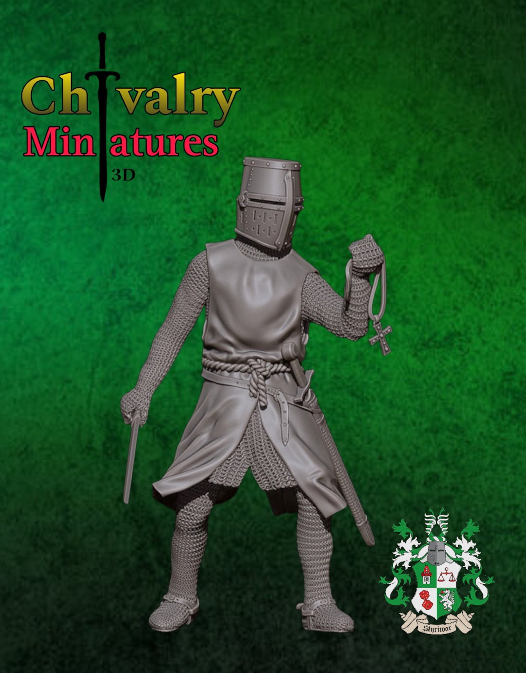 Early 13th Century Medieval Knight Resin Figure 1/35, 54mm, 60mm, 75mm ...
