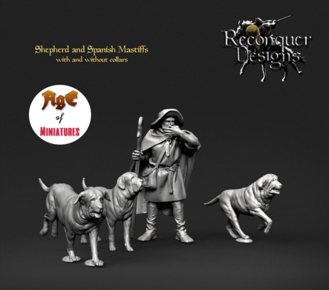 Medieval Shepard With Dogs Diorama, Historical 1/72, 28mm, 32mm, 1/35 ...
