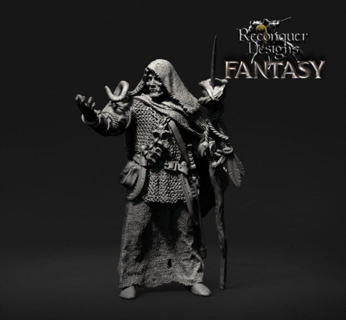 The Necromancer, 1/72, 28mm, 32mm, 1/35th, 54mm, 75mm, 1/16, Resin ...