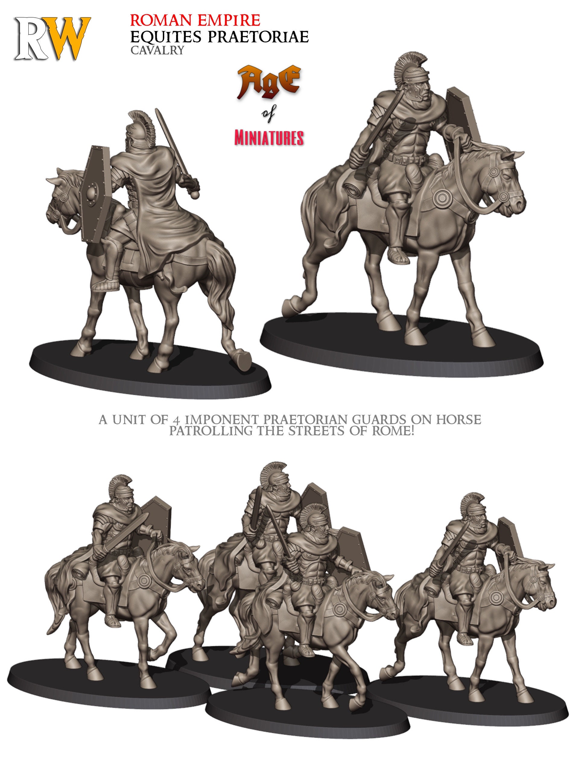 Roman Empire Equites Praetoriae Cavalry, Historical 1/72, 28mm, 32mm, 1 ...