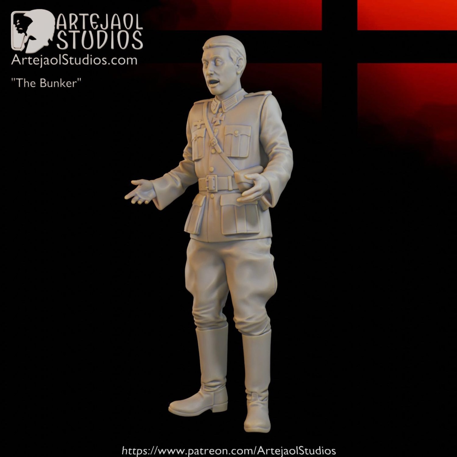 WW2, Adolf Yelling at General With Desk, Resin Figures 1/48, 1/35, 1/16 ...