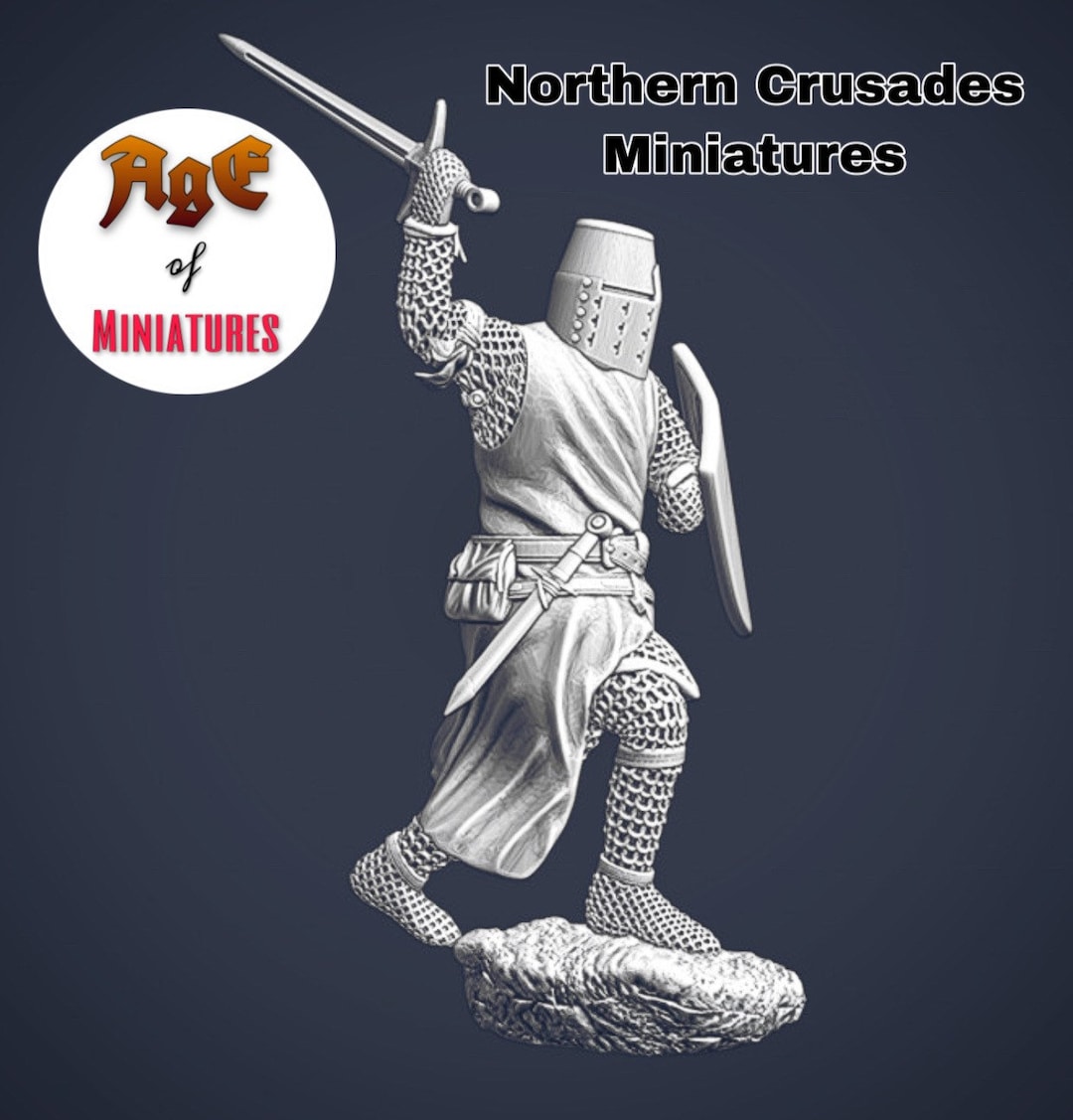 Medieval Charging Crusader, Historical 1/72, 28mm, 32mm, 1/35, 54m ...