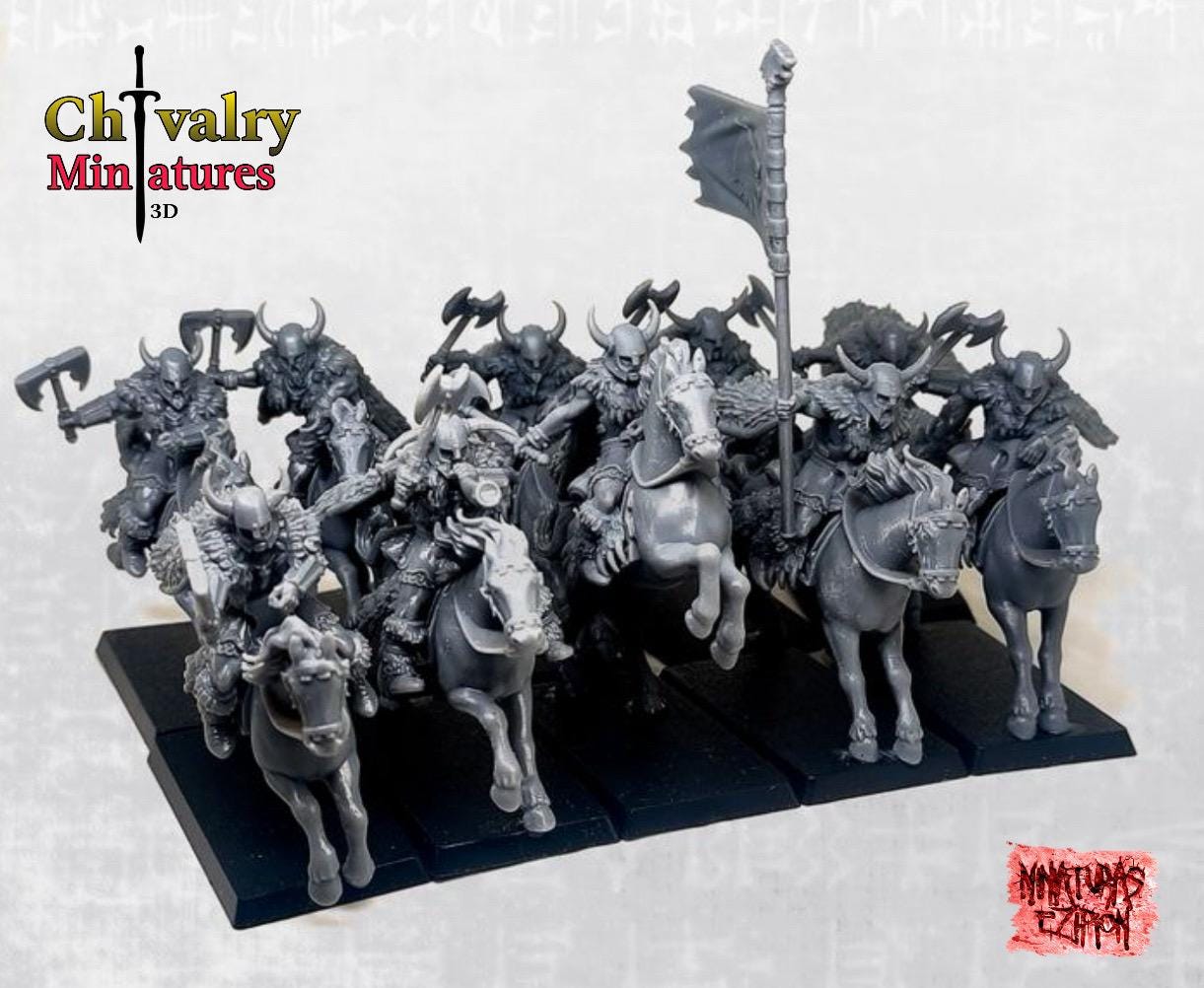 Gragnar’s Wolves Mounted, 28mm, 32mm, X8 Resin Figures Wargaming ...