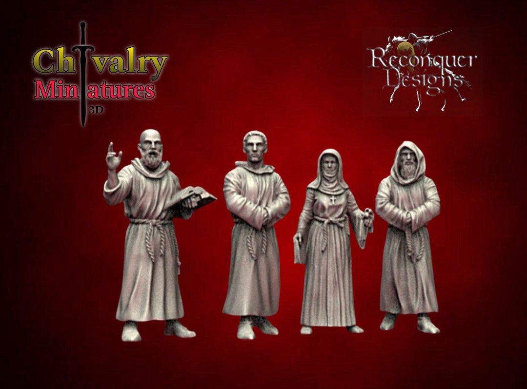 Medieval Clergy Priests, Historical 1/72, 28mm, 32mm, 1/35, 54mm, 75mm ...