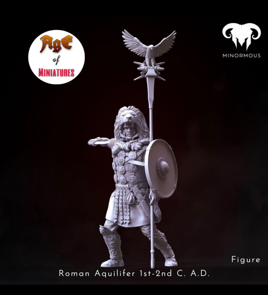 Roman Aquilifer lion Head Fighting Pose Figure Historical 1/35, 54mm ...
