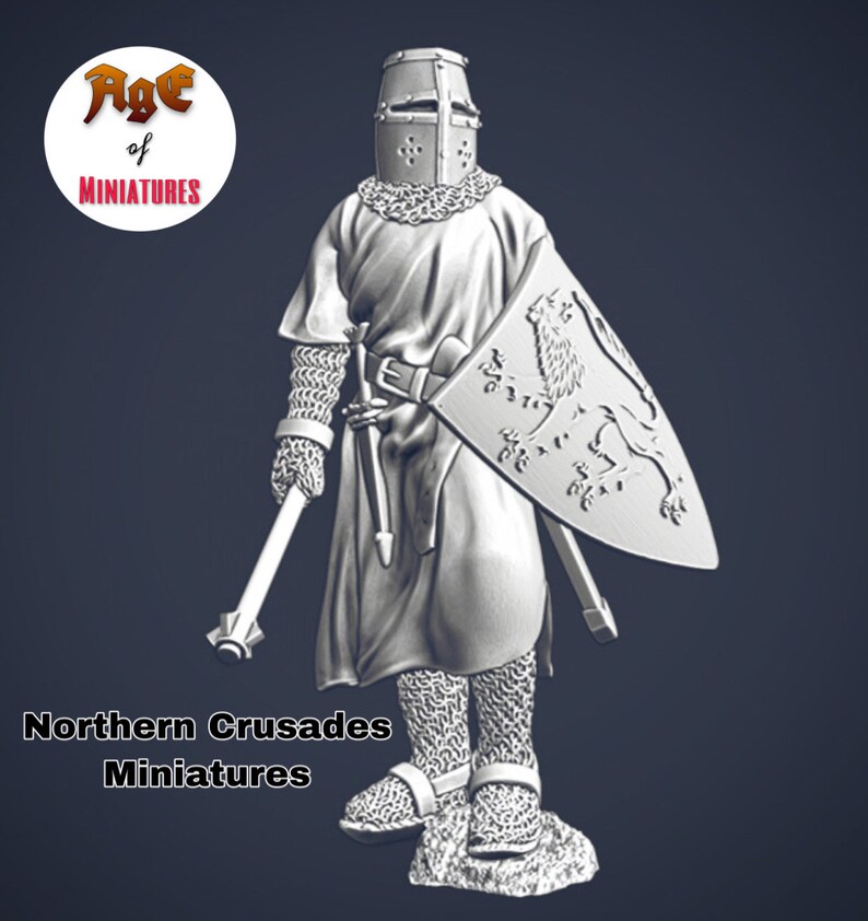 German With Mace on Foot Crusader Historical 28mm 1/35 - Etsy