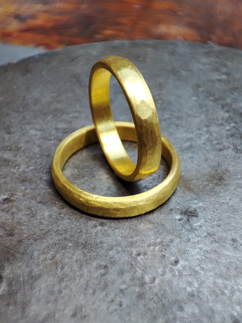 24K Gold Ring, Solid Gold Wedding Band, Pure Gold Promise Ring, Rustic ...