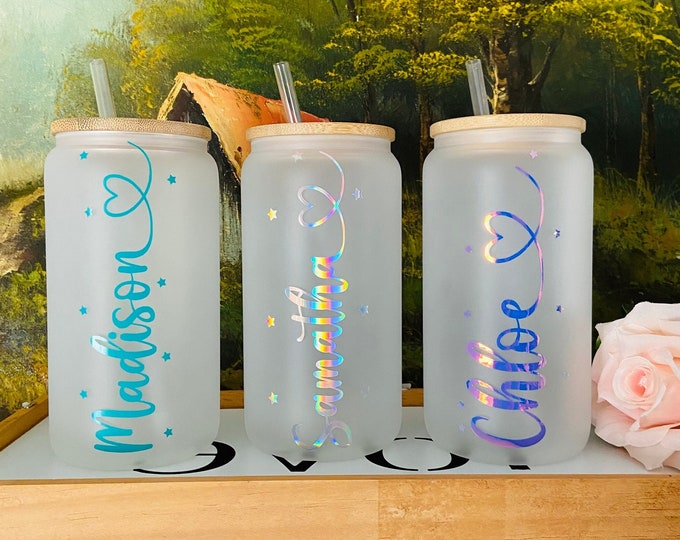 Personalized Iced Coffee Cup, Bridesmaid Proposal, 16oz Glass Cup ...