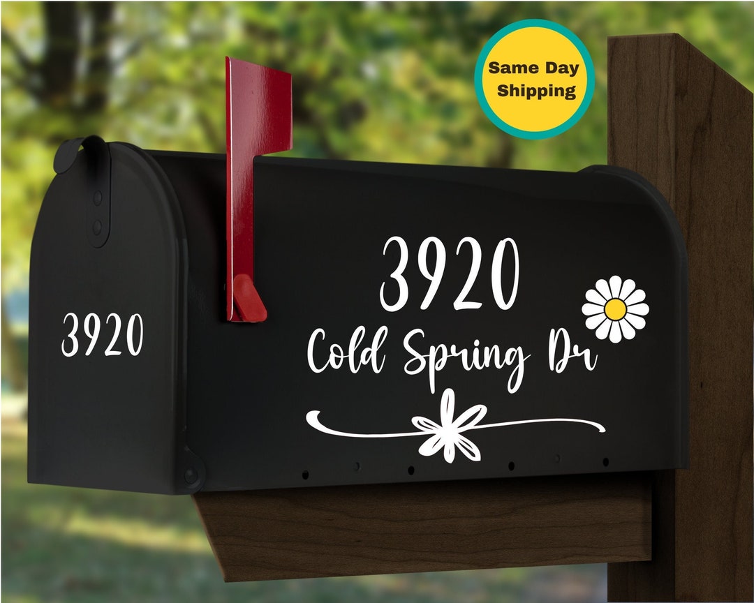 Personalized Mailbox Decal, Last Name and Address Mailbox Numbers ...