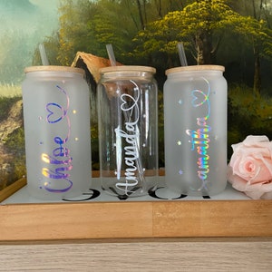 Personalized Iced Coffee Cup, Bridesmaid Proposal, 16oz Glass Cup ...