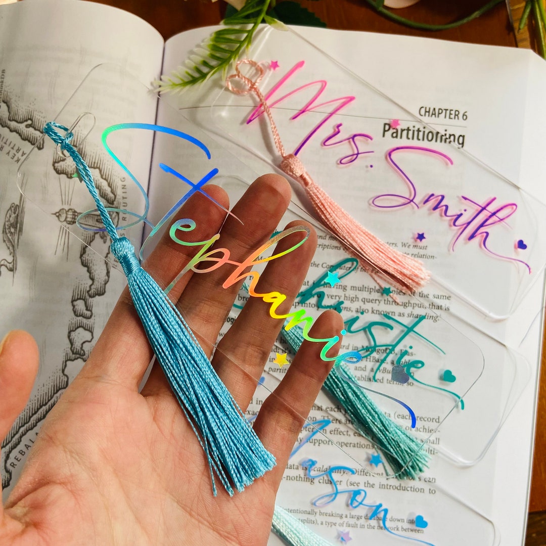 Personalized Acrylic Bookmark: Custom Name With Tassel - Etsy
