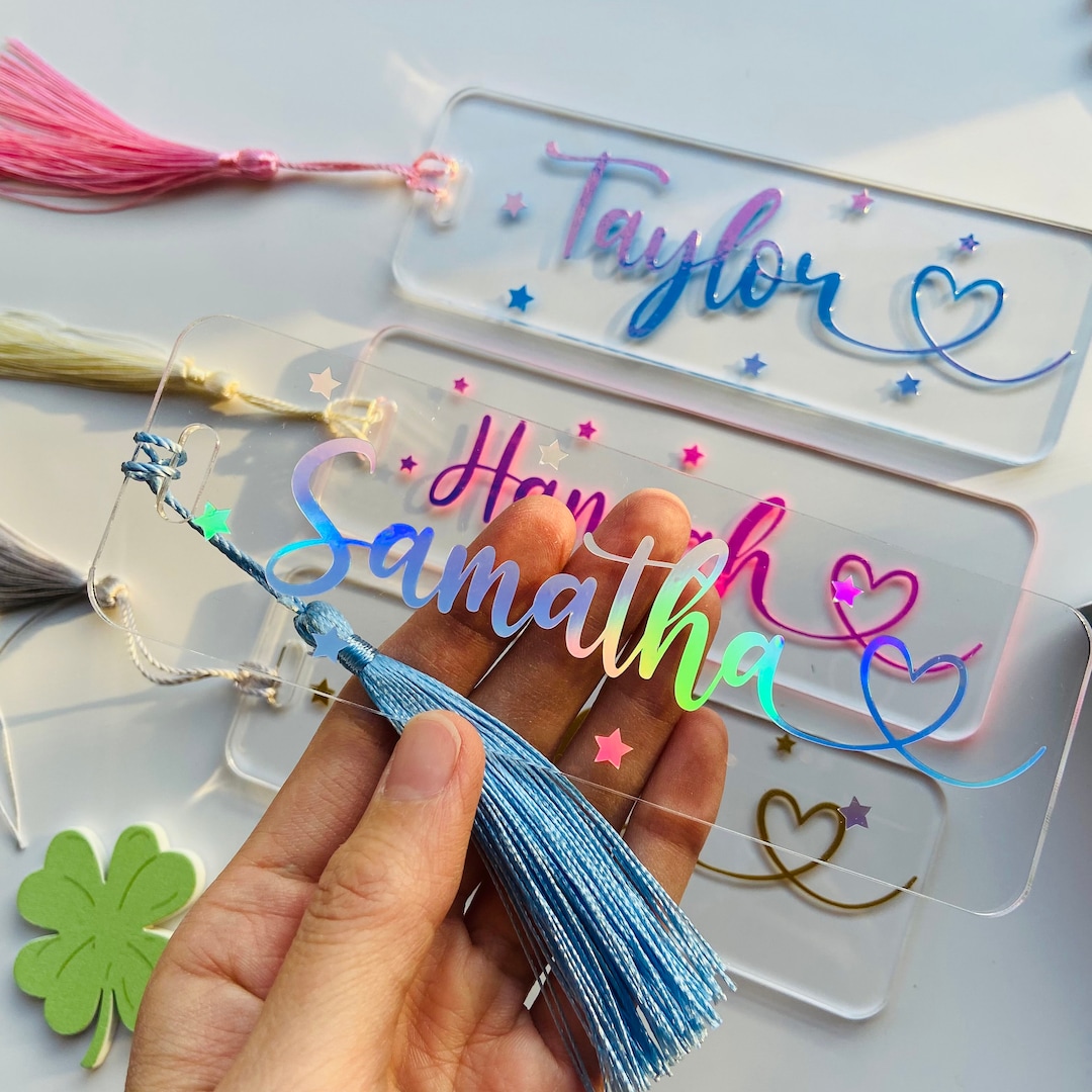 Personalized Acrylic Bookmark: Custom Name & Tassel - Etsy