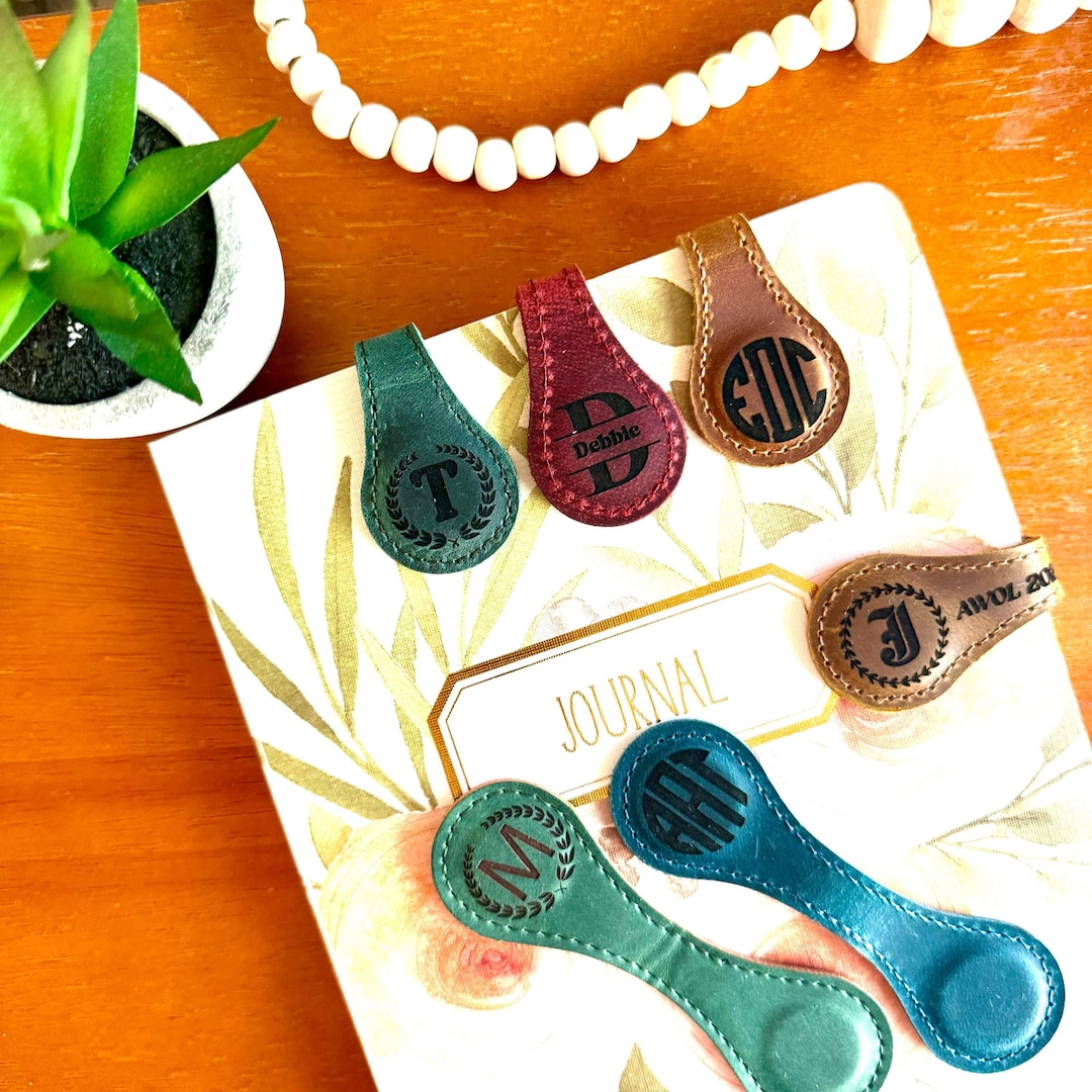 Customized Leather Magnetic Bookmark: Personalized Reader Gift - Etsy
