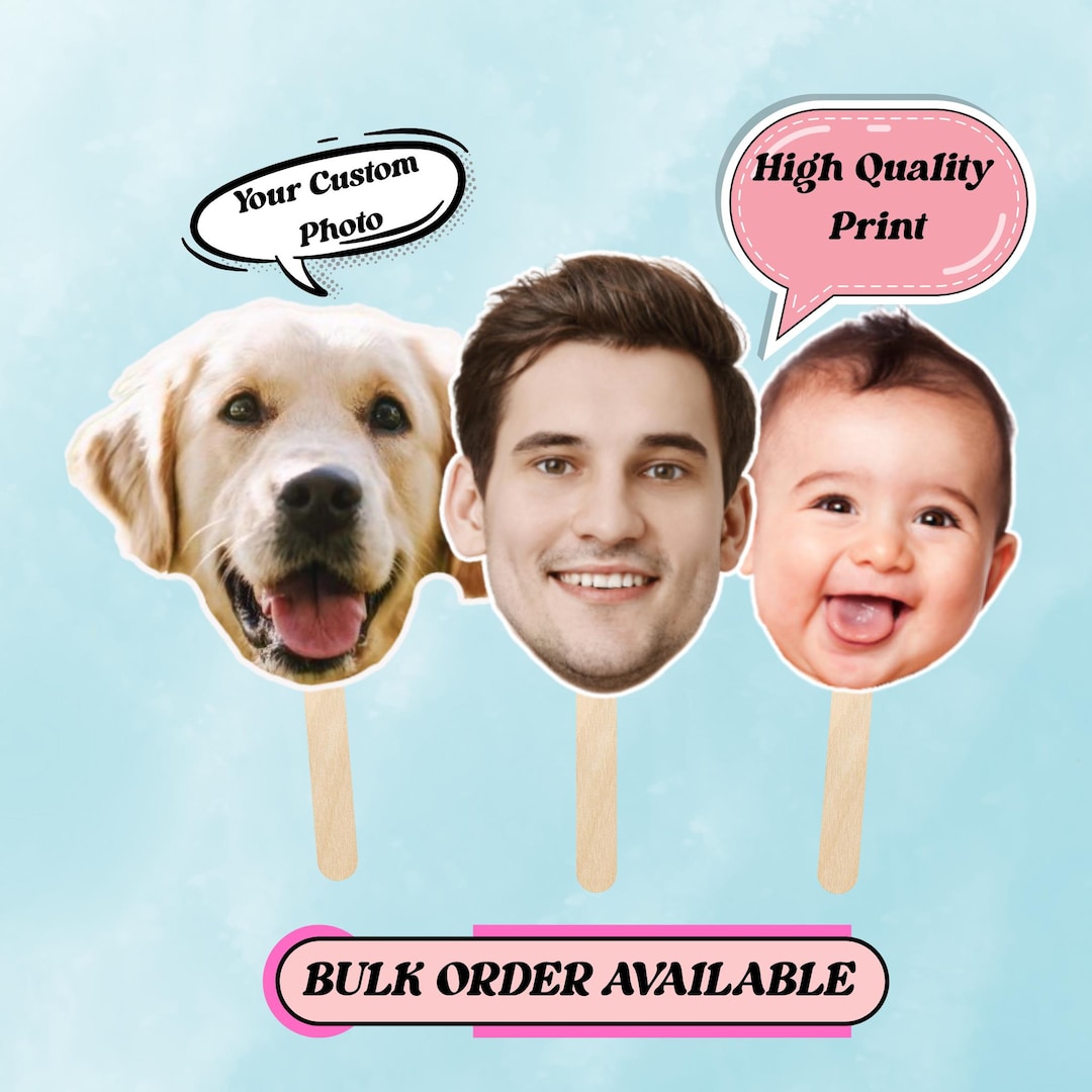 Custom Face Cutout on a Stick, Party Photo Prop - Etsy