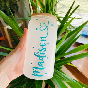 Personalized Iced Coffee Cup, Bridesmaid Proposal, 16oz Glass Cup ...