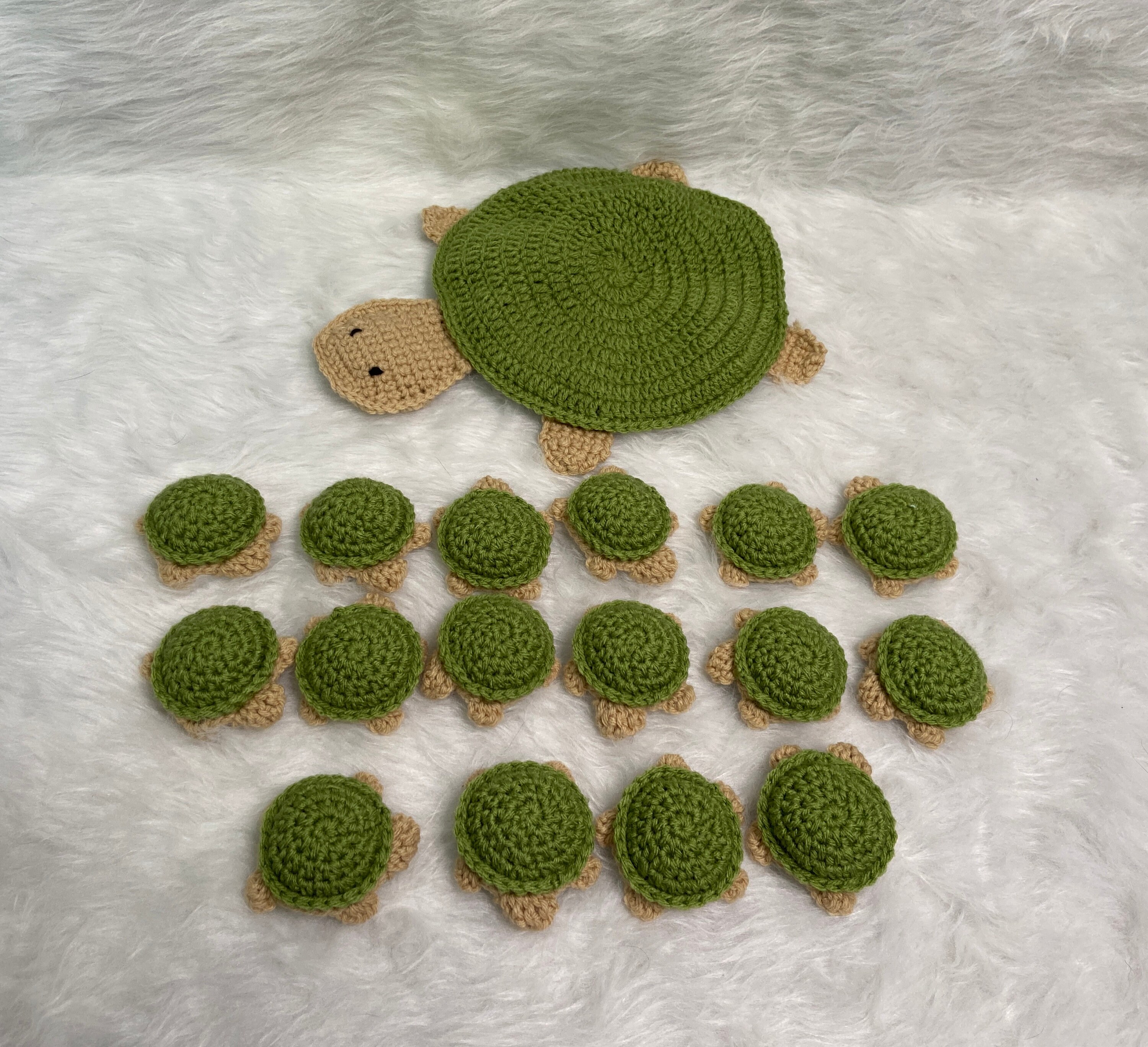 Turtle Memory Match Game Baby Turtles Childrens Game Montesorri Crochet ...