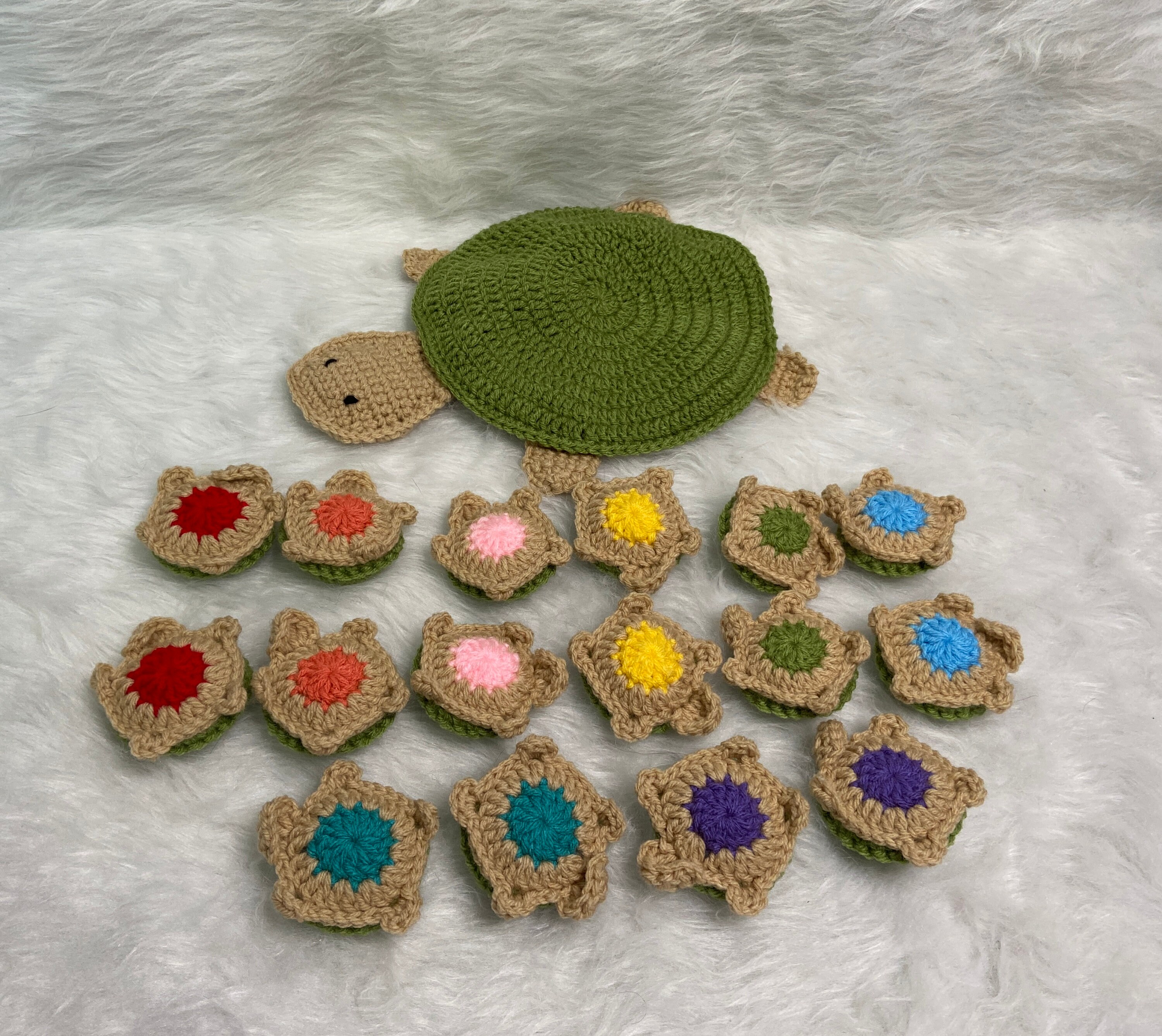 Turtle Memory Match Game Baby Turtles Childrens Game Montesorri Crochet ...