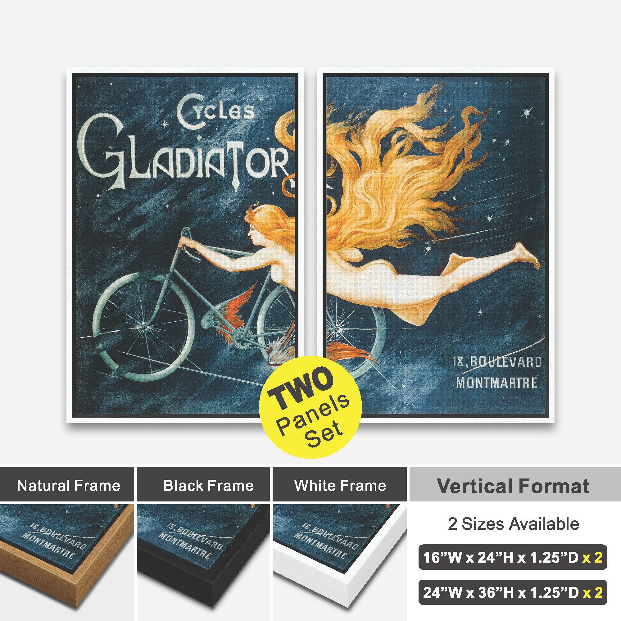 VINTAGE POSTER - Cycles Gladiator (1895) - Vintage Wall Art Print - 1 ...