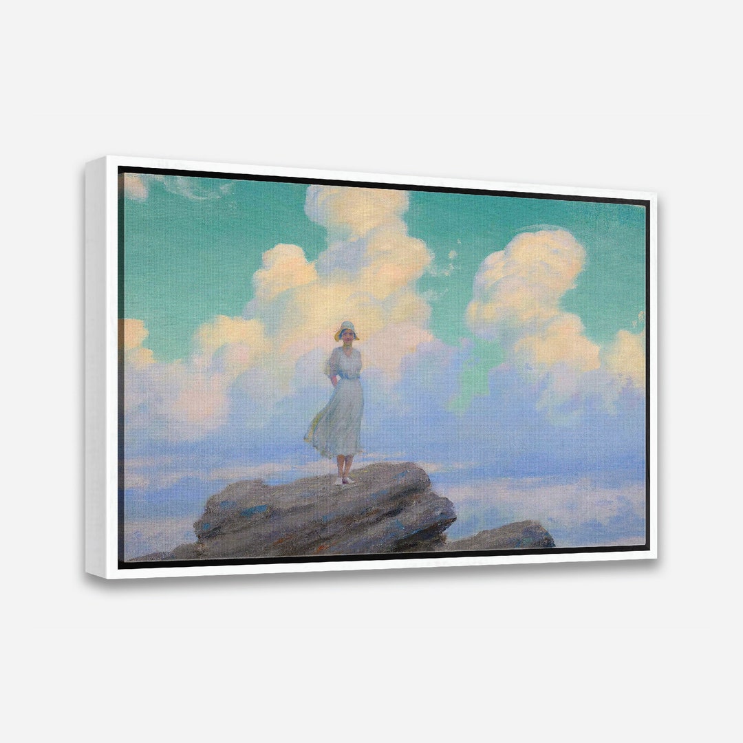 Vintage Art Print the Veiled Cloud 1926 by Charles Courtney Curran 1 or 2 Panel Framed Canvas ...