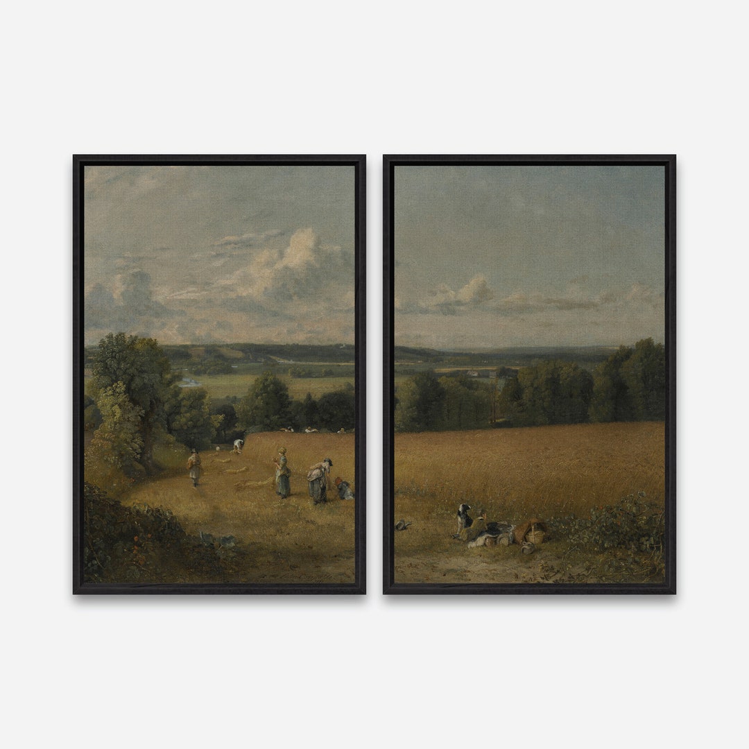 VINTAGE LANDSCAPE - the Wheat Field (1816) by John Constable - Fine Art ...