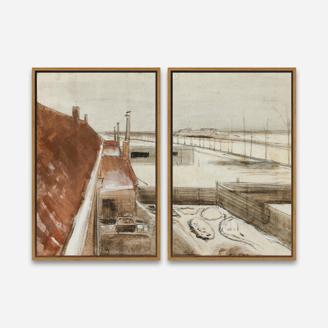 VAN GOGH Painting, View From the Window of Vincent's Studio in Winter ...