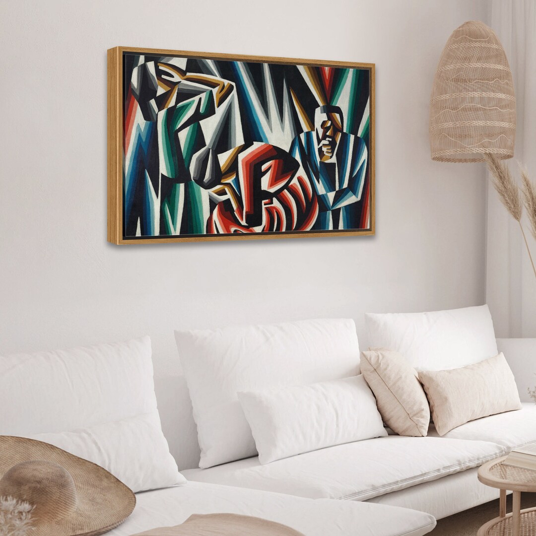 Abstract Art Print - Drei Figuren (1922) by Arthur Segal - Minimalist ...