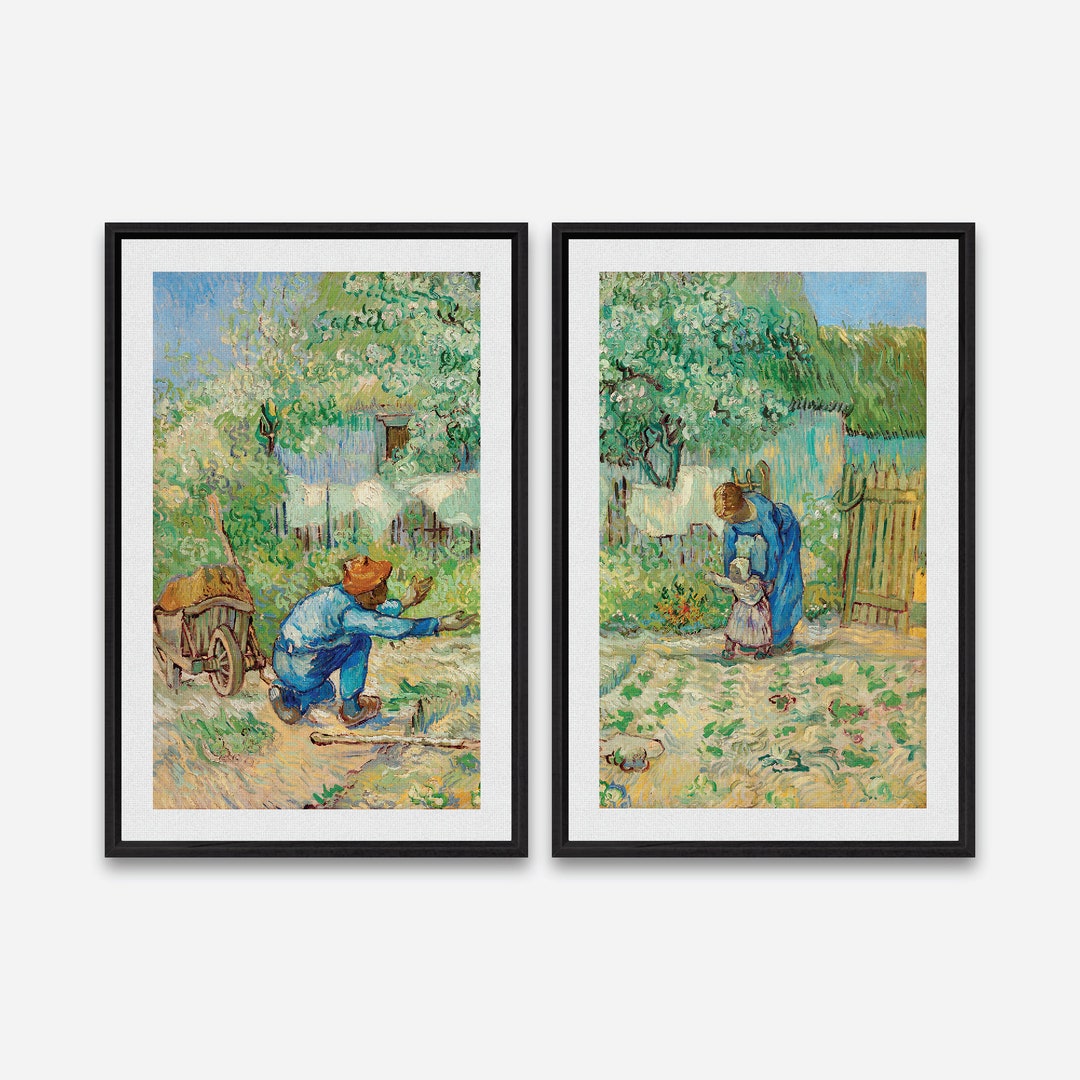 VAN GOGH PAINTING, First Steps, After Millet (1890) - Famous Wall Art ...