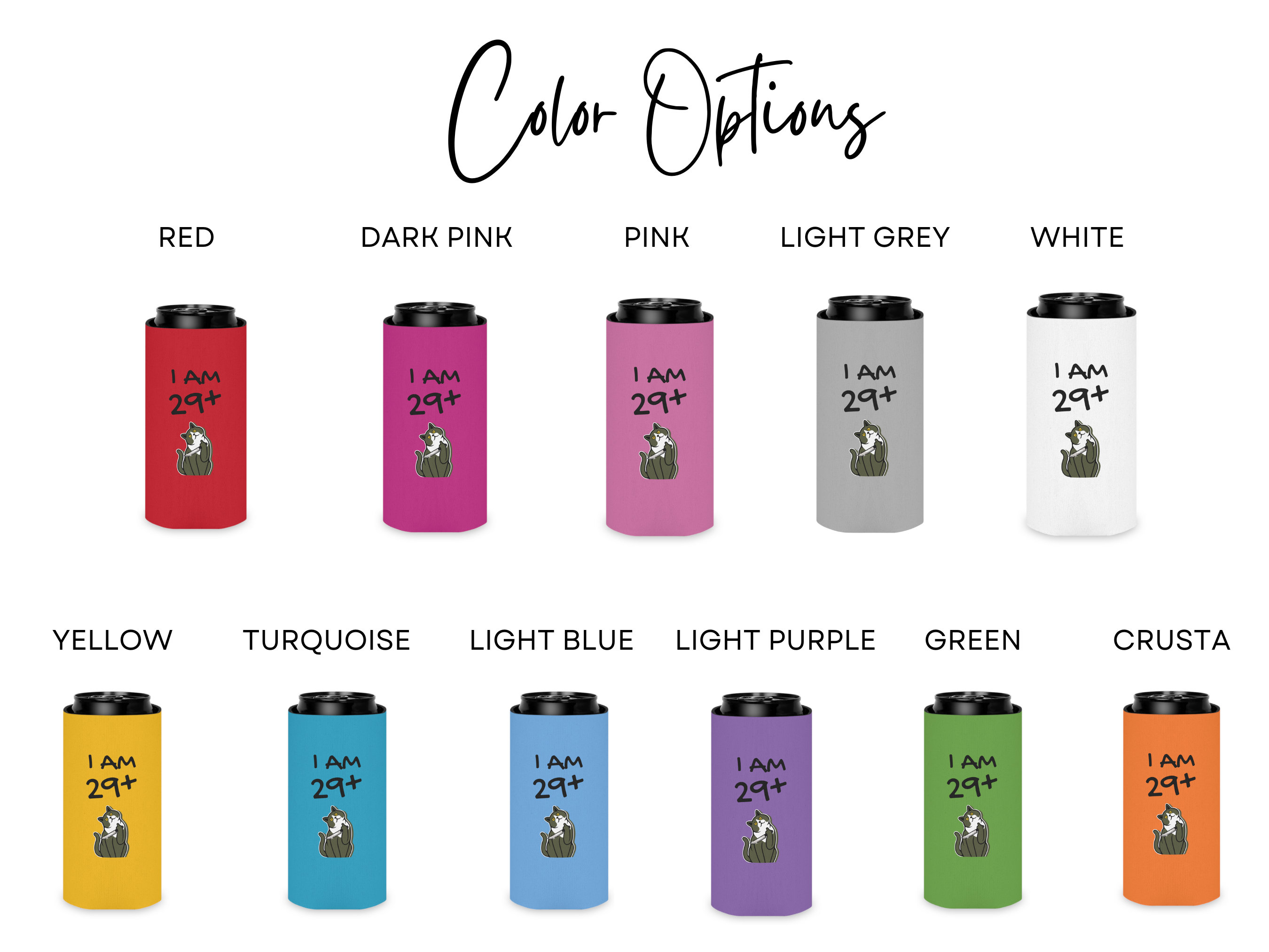 Custom Middle Finger Cat Koozie, Skinny Can Cooler, Personalized ...