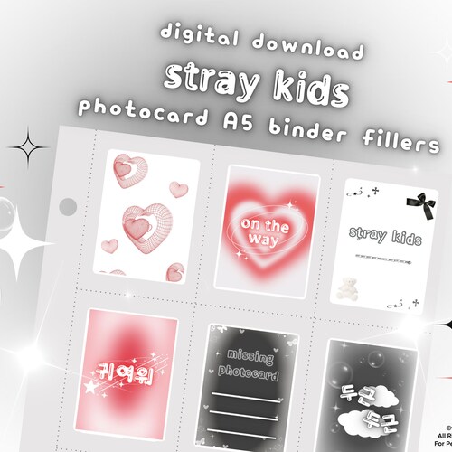 DIGITAL DOWNLOAD Photocard Binder Placeholders Stray Kids - Etsy