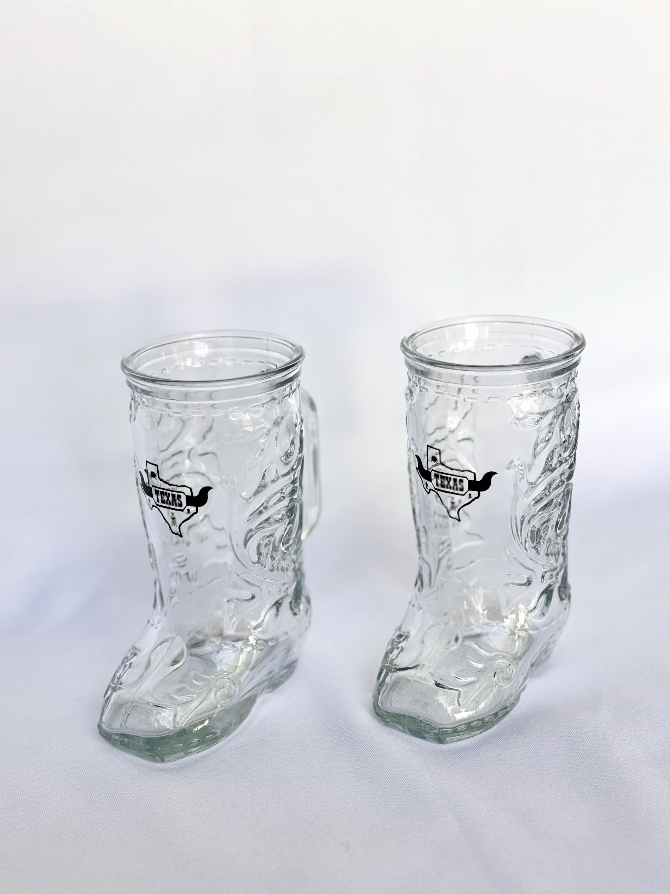 Vintage Glass Cowboy Boot Beer Mugs: Texas Embossed Design - Etsy