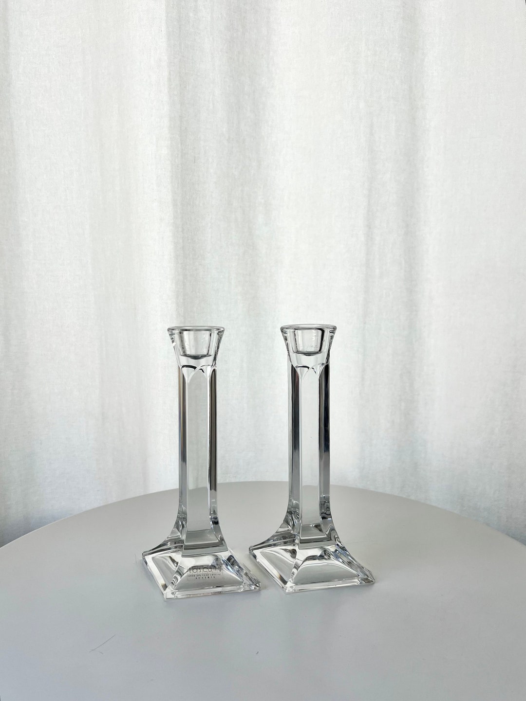 Vintage Crystal Toscany Glass Candlestick Holders/ Made in Austria - Etsy