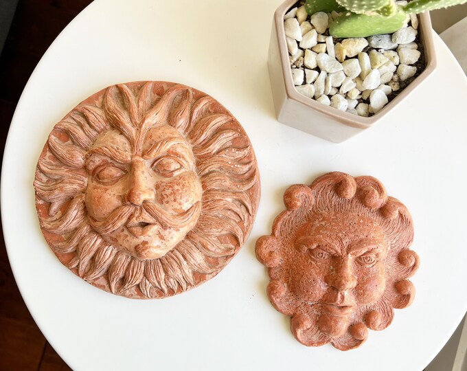 Vintage Terracotta Sun Faces Wall Hanging Decor - Etsy