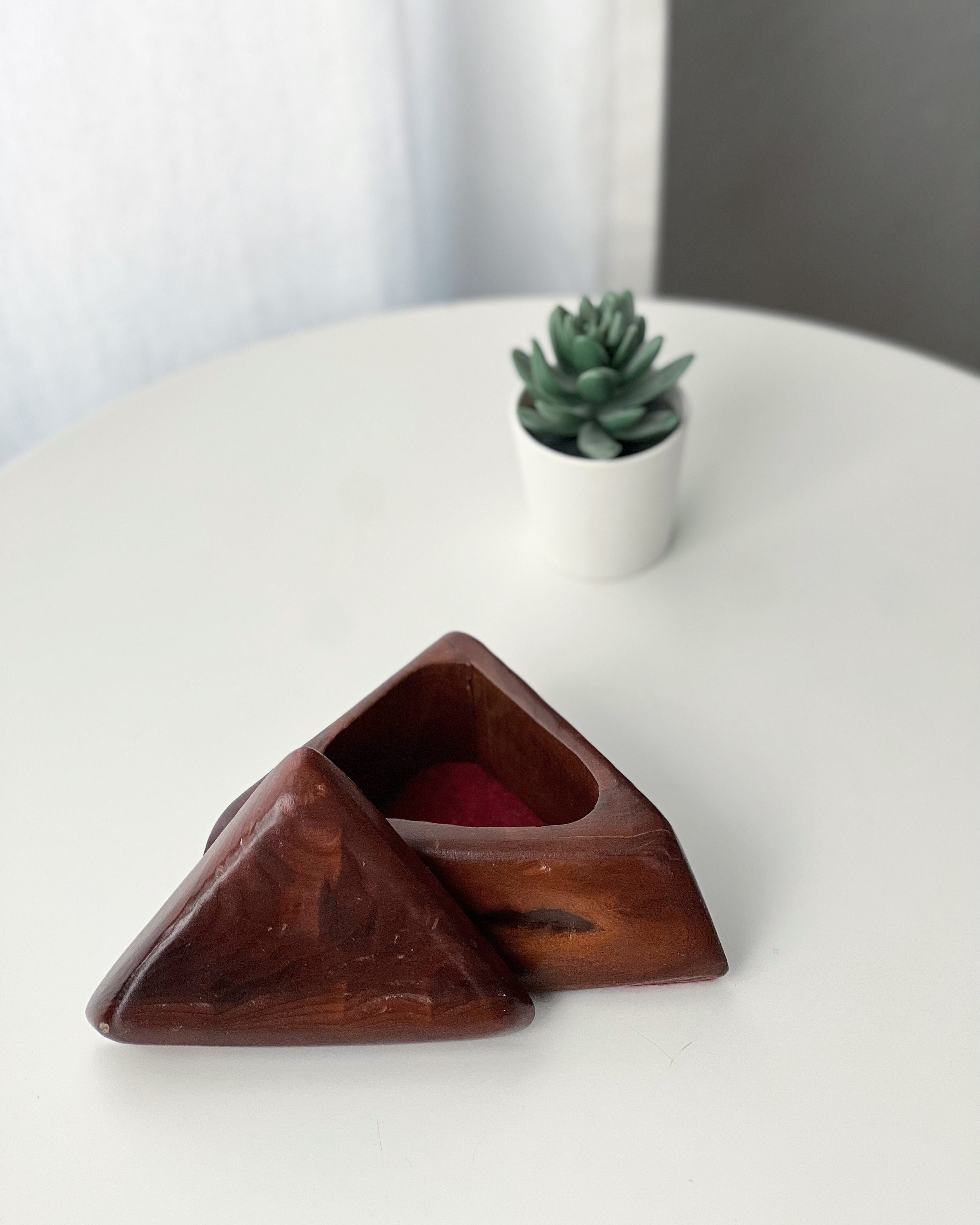 Vintage Wooden Triangle Jewelry Box - Etsy