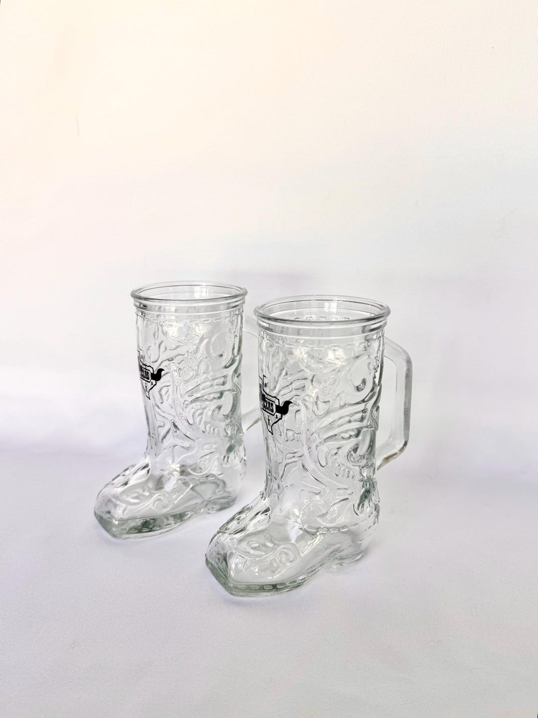 Vintage Glass Cowboy Boot Beer Mugs: Texas Embossed Design - Etsy