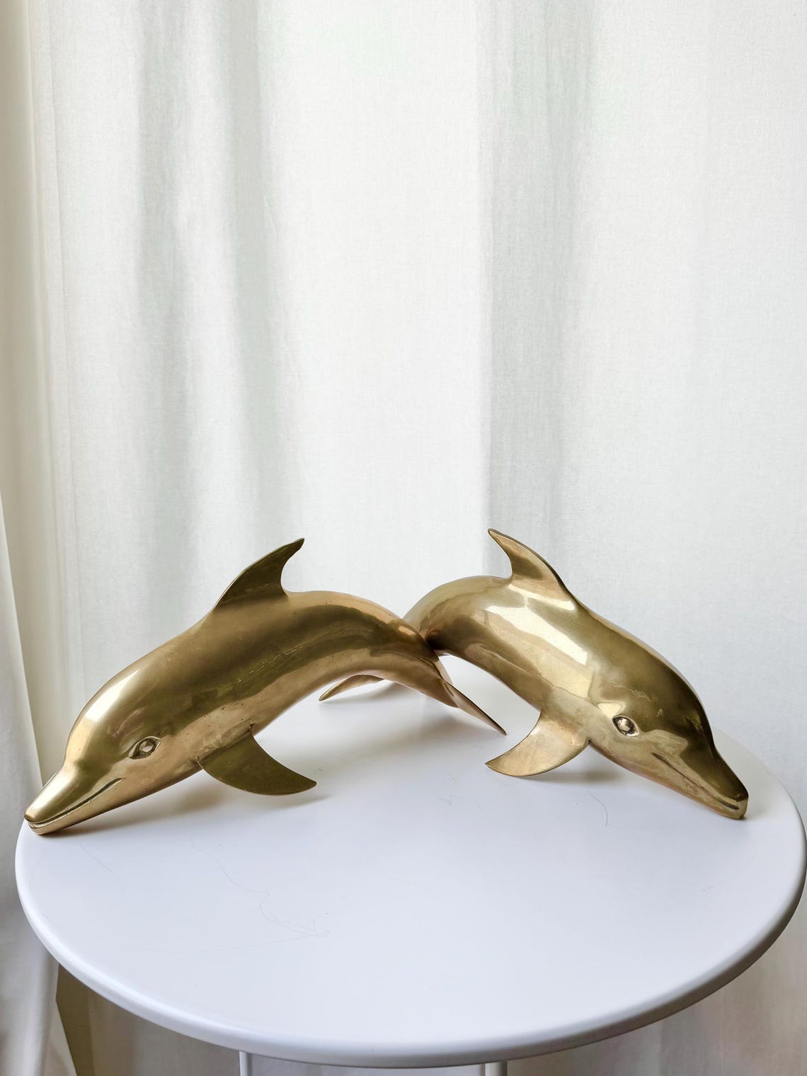 Large Vintage Brass Pair of Dolphins/ Solid Brass Dolphin Figures - Etsy