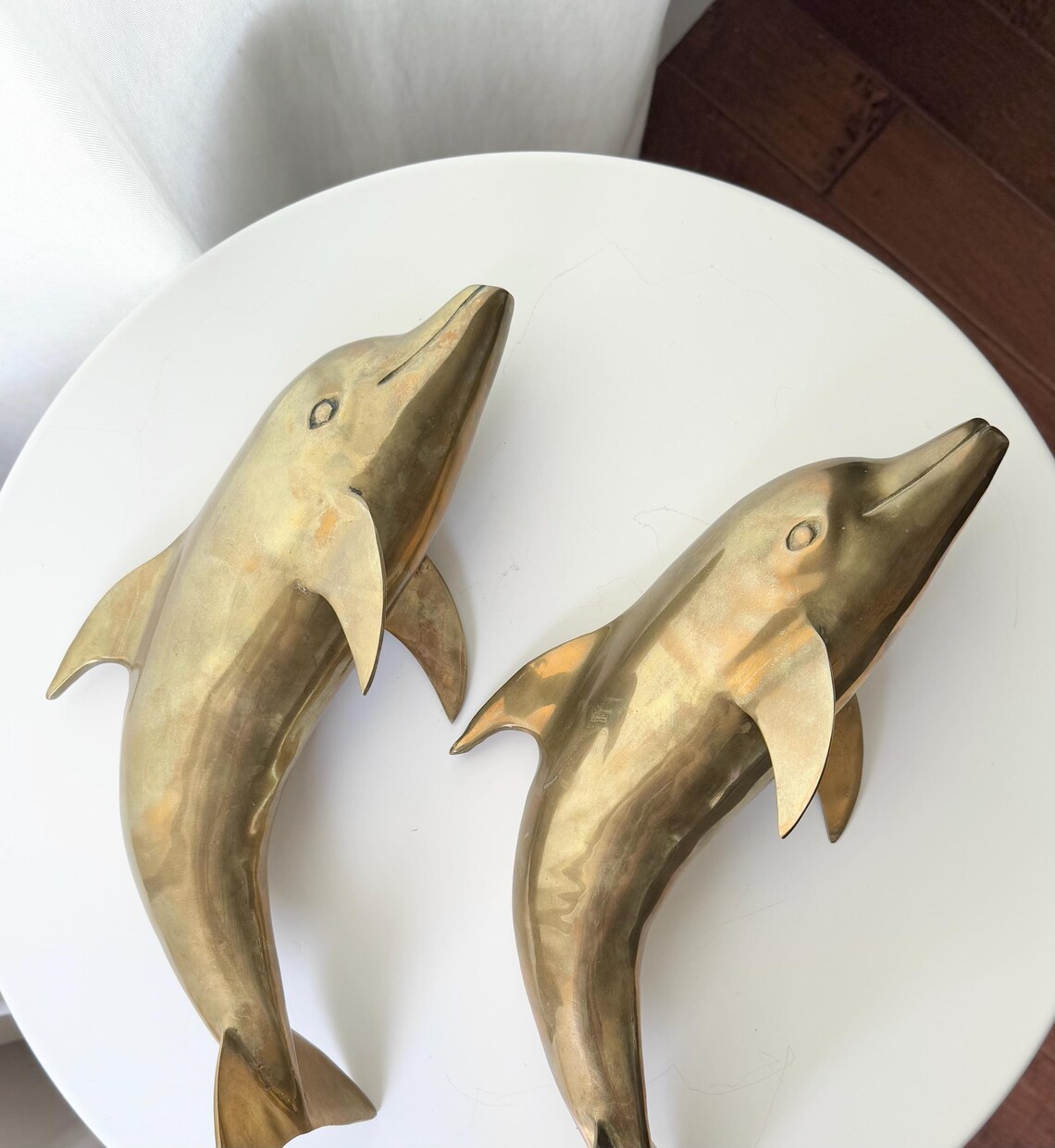 Large Vintage Brass Pair of Dolphins/ Solid Brass Dolphin Figures - Etsy
