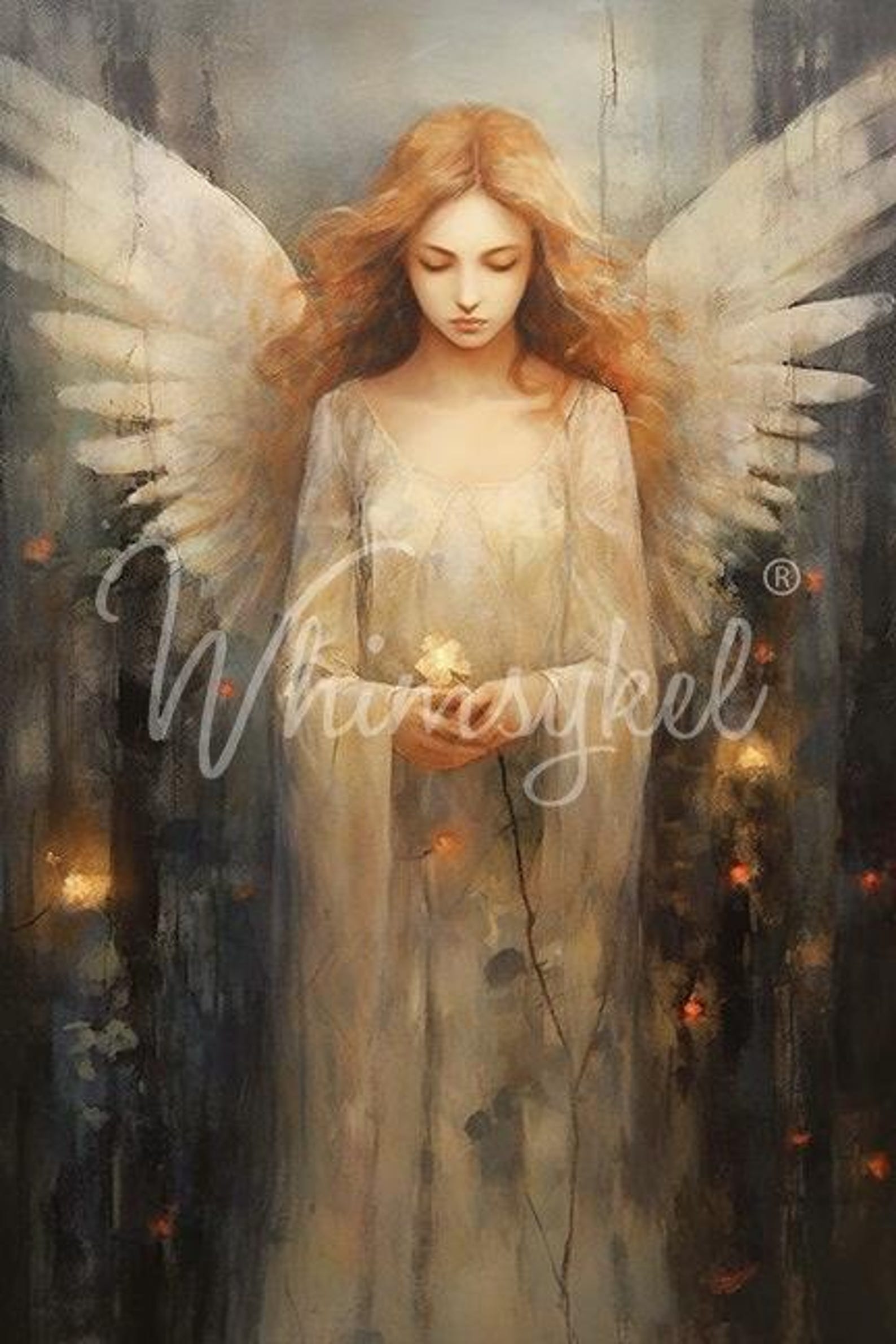 ANGELIC CONTEMPLATION | Large Decoupage Tissue Paper for Furniture ...