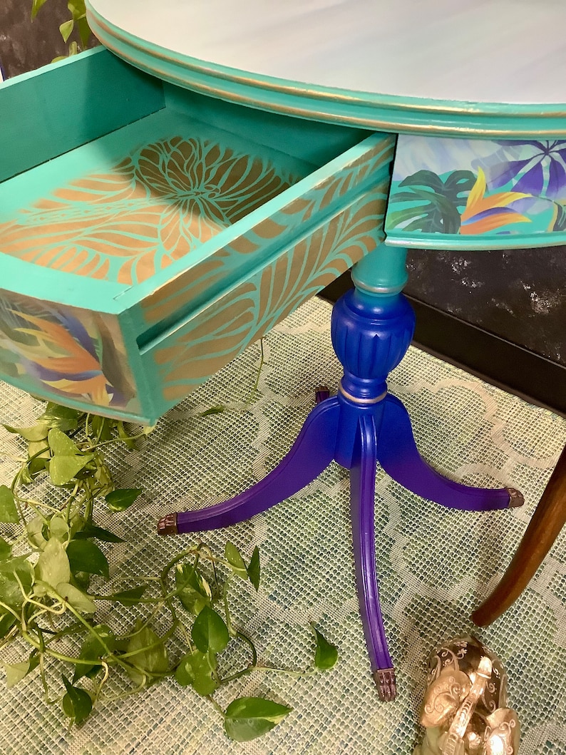 SOLD Please Do Not Purchase Colorful Side Table FREE SHIPPING Hand ...