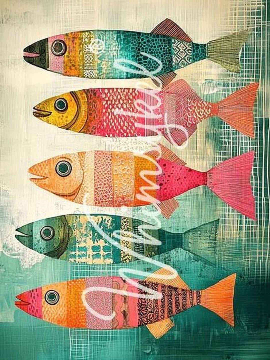 FISH FABLES | Large Decoupage Tissue Paper for Furniture | 21x29 ...