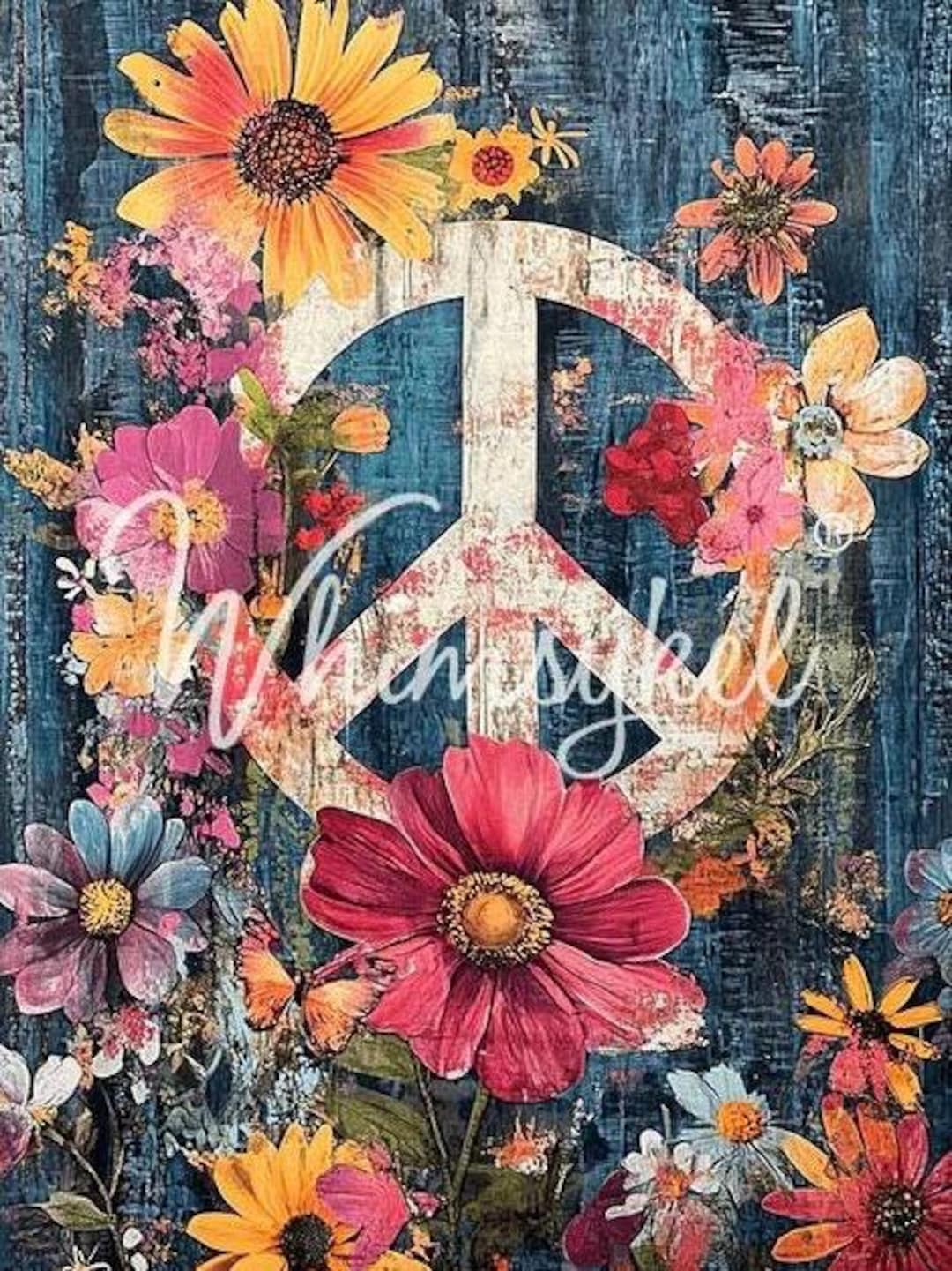 Petals of Peace Decoupage Tissue Paper for Furniture 21x29 Whimsykel ...