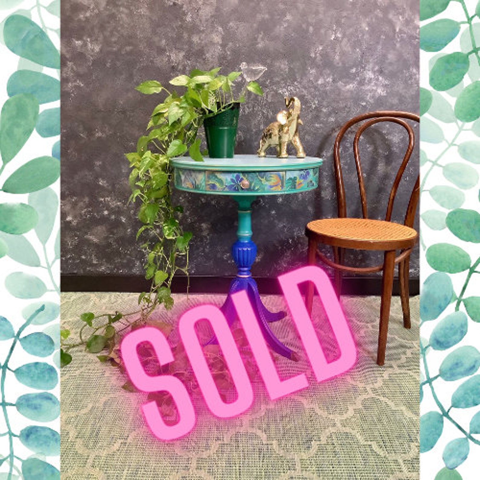 SOLD Please Do Not Purchase Colorful Side Table FREE SHIPPING Hand ...