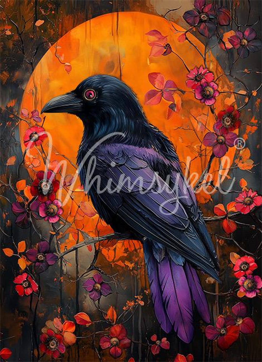 Raven Rising Large Decoupage Tissue Paper for Furniture 21x29 Whimsykel ...