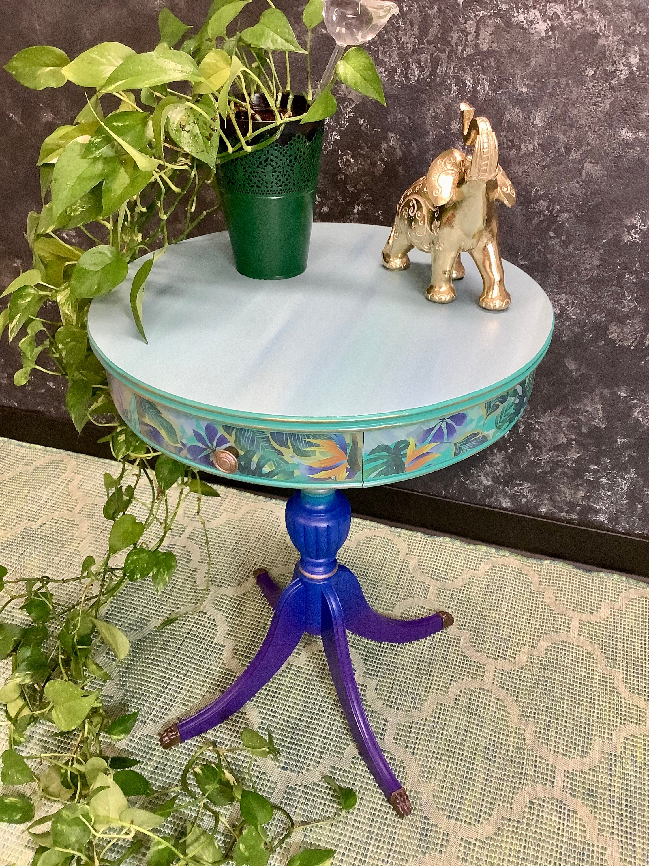 SOLD Please Do Not Purchase Colorful Side Table FREE SHIPPING Hand ...